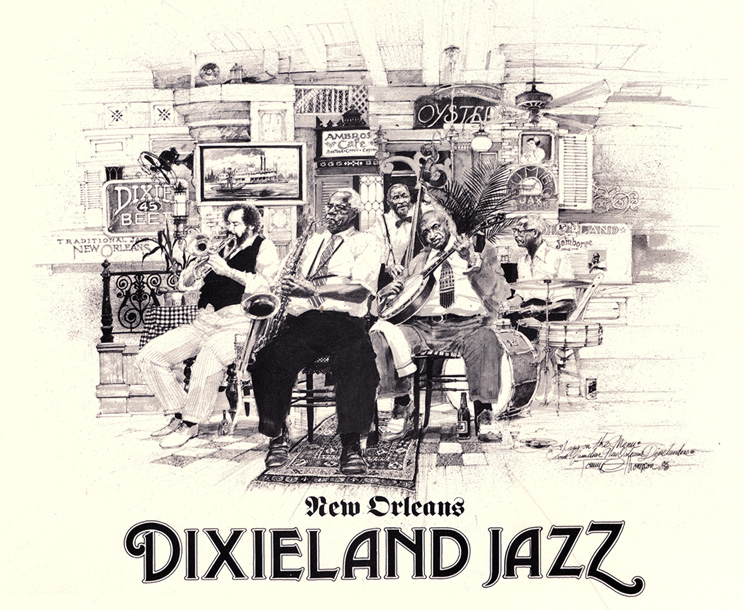 Dixieland Jazz Tommy G Thompson Lilited edition print, Dixieland Jazz ...